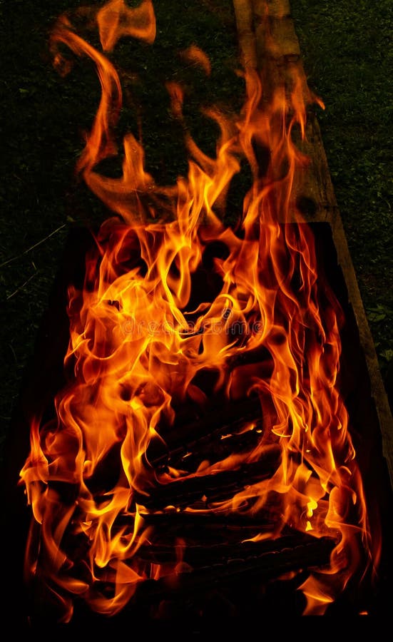 Bright Red Flames of the Fire Rising Up Stock Photo - Image of burning ...