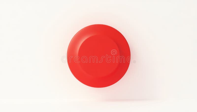 Bright Red Flying Disc on a Plain White Backdrop Stock Illustration ...