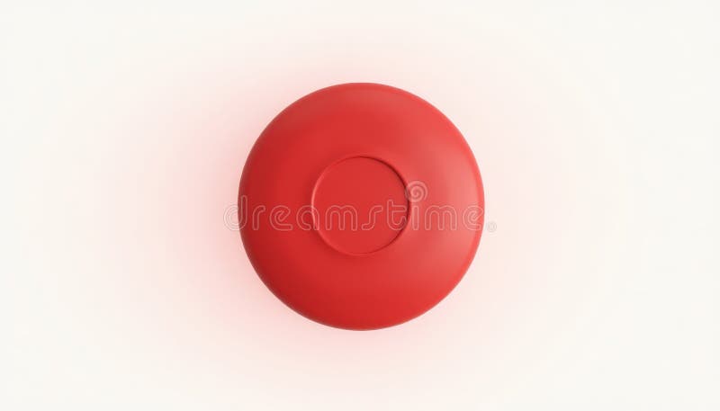 Bright Red Flying Disc on a Plain White Backdrop Stock Illustration ...