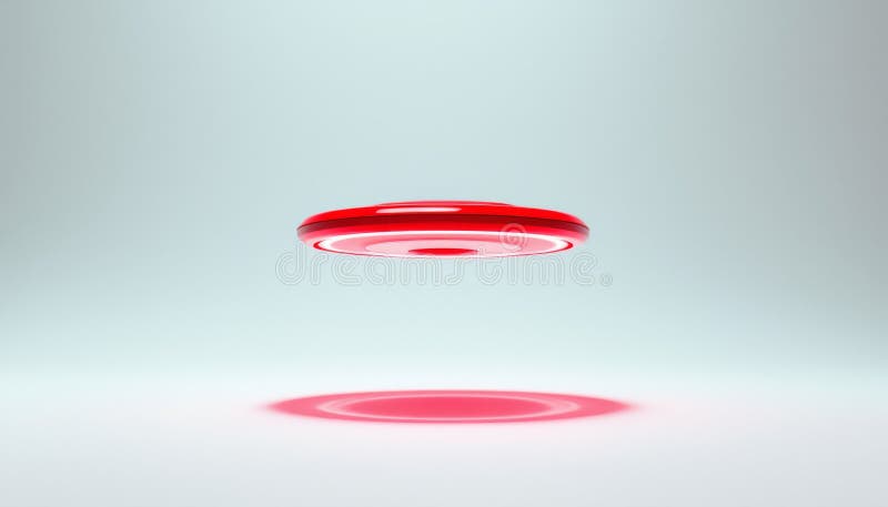 Bright Red Flying Disc on a Plain White Backdrop Stock Illustration ...