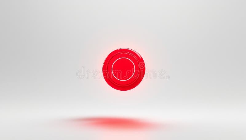 Bright Red Flying Disc on a Plain White Backdrop Stock Illustration ...