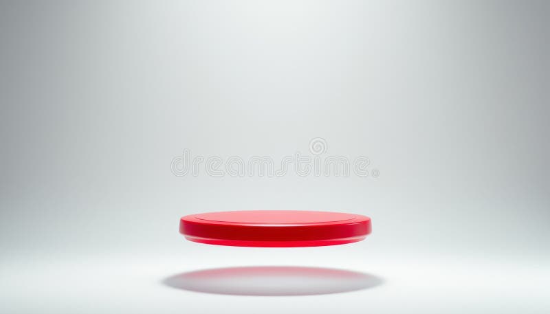 Bright Red Flying Disc on a Plain White Backdrop Stock Illustration ...