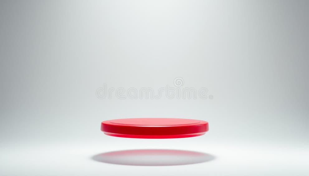 Bright Red Flying Disc on a Plain White Backdrop Stock Illustration ...