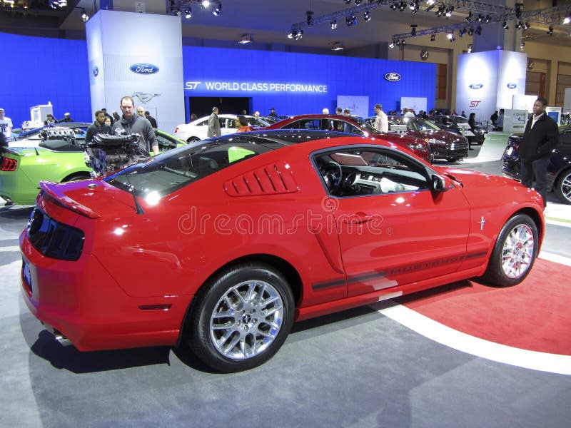 Bright Red Ford Mustang editorial photo. Image of automobile - 29058671