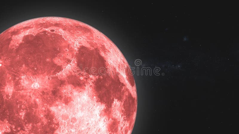 Bright Red Full Moon with Copy Space Stock Photo - Image of isolated ...