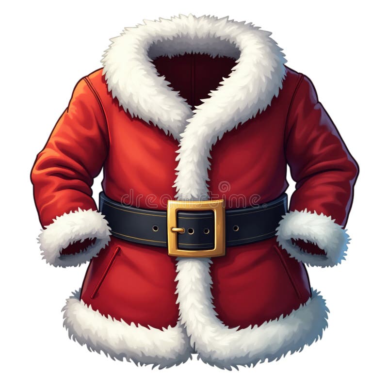 A Bright Red, Fur Lined Santa Claus Coat Stock Illustration ...