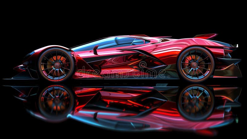 A Futuristic Supercar in Reflection. AI Generated Stock Illustration ...