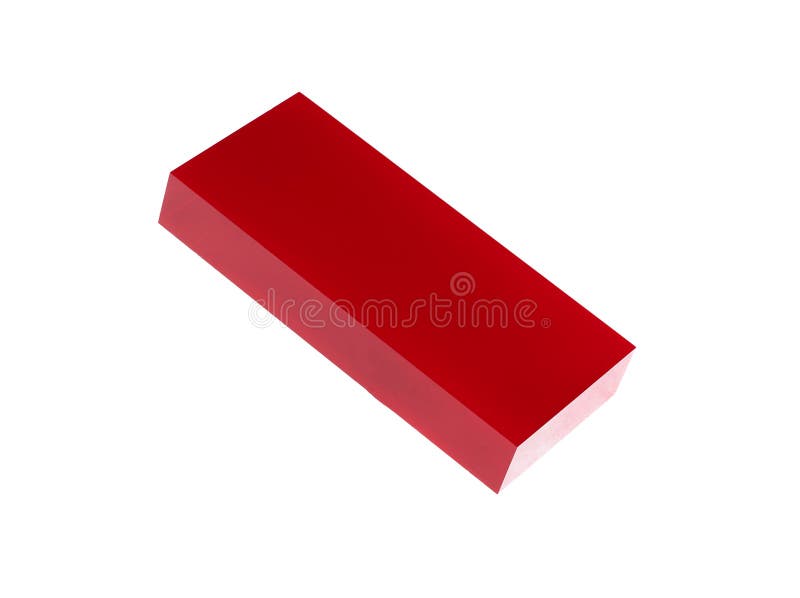 Bright Red Geometric Rectangle Isolated on White Stock Photo - Image of ...