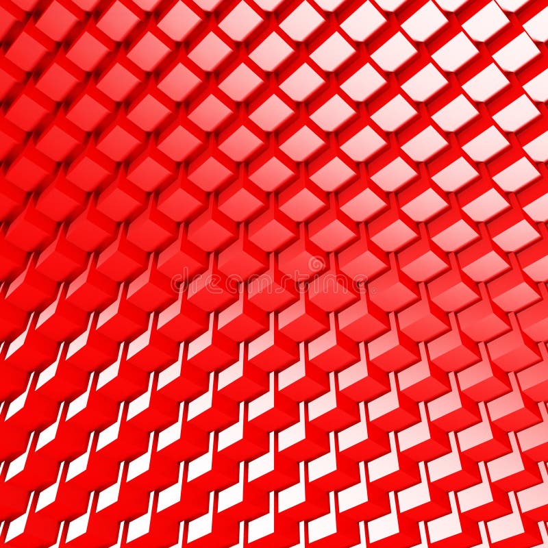 Bright Red Geometric Red Cubes Background Stock Illustration ...