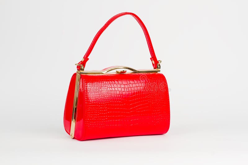 Bright red glossy handbag. stock image. Image of glossy - 54215897