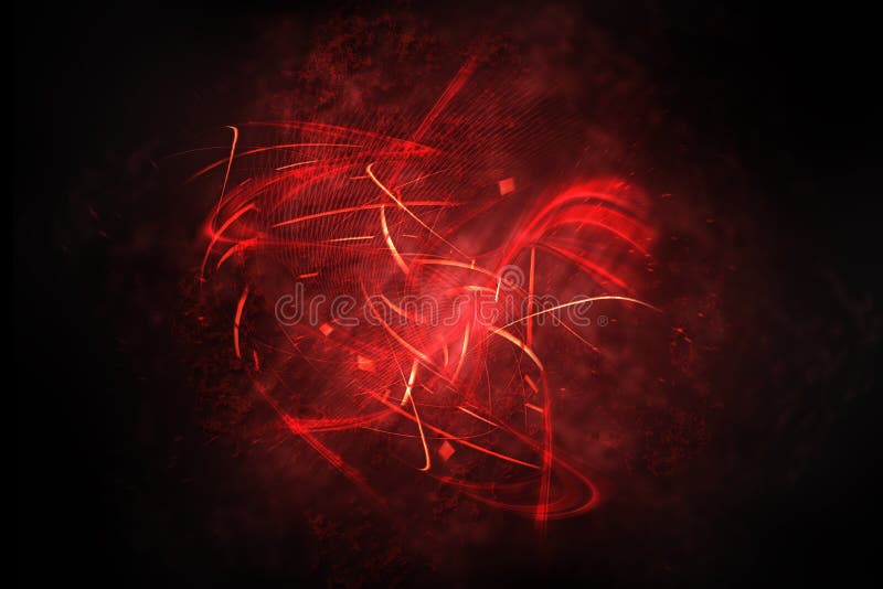 Bright Red Glowing Elements on a Black Backdrop. Beautiful Colorful ...