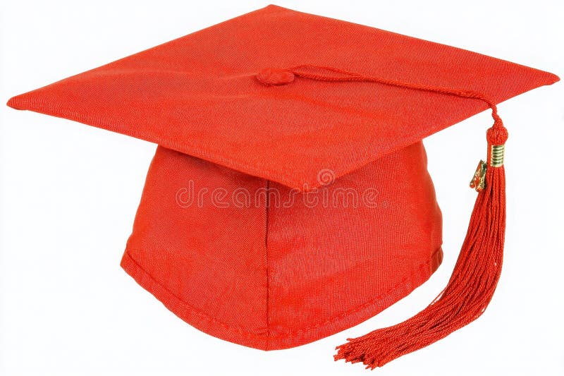 Red Graduation Cap with Tassel Symbolizing Academic Achievement and ...