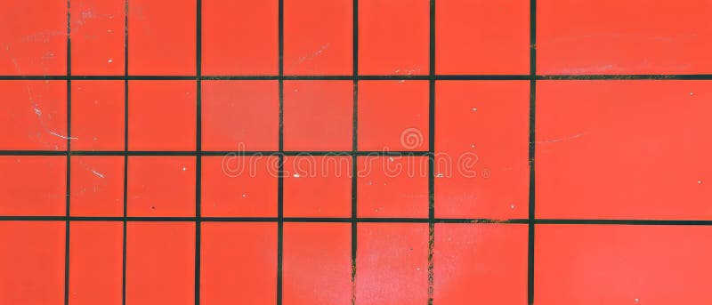 Bright Red Grid Paper Featuring Bold Black Lines with a Central Empty ...