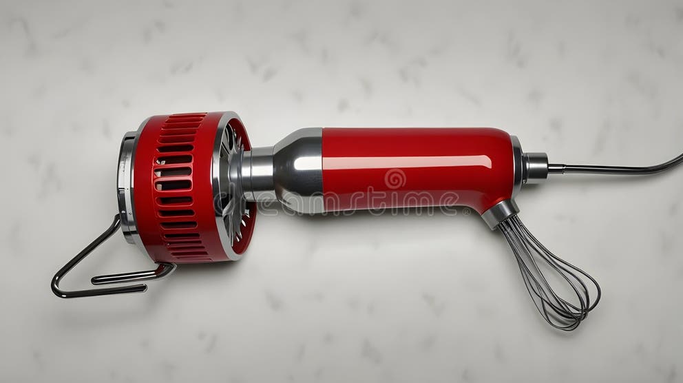 Bright Red Hand Mixer with Beaters Attached Stock Illustration ...