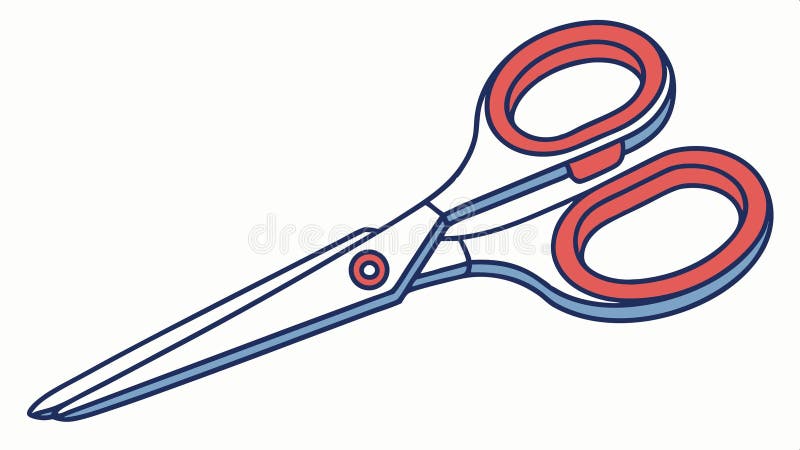Bright Red Handled Scissors Cutting Tool Illustration Vector Design ...