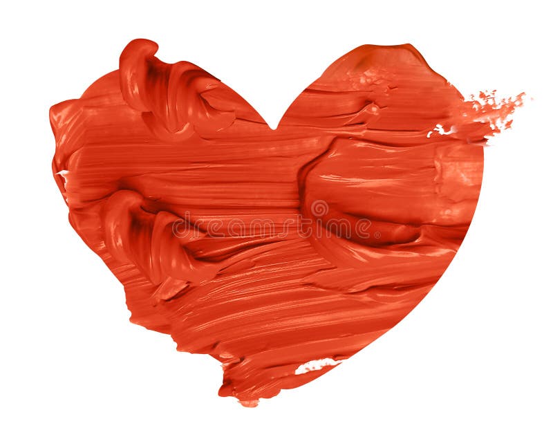 Bright Red Heart from Paint Strokes Single Element Stock Photo - Image ...