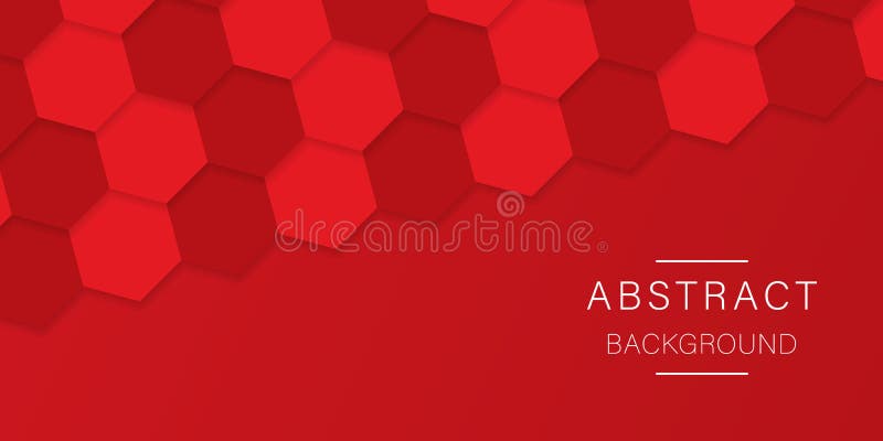 Bright Red Hexagon Backdrop. Abstract Technology Pattern with Hexagon ...