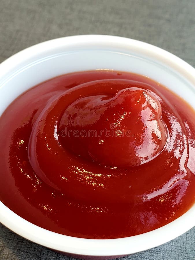 Bright Red Ketchup in a Plastic Cup Stock Image - Image of plastic ...