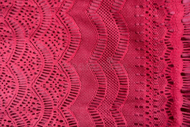 Bright Red Lacy Fabric with Geometric Pattern Stock Photo - Image of ...