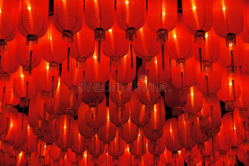 Bright red lanterns stock image. Image of hang, object - 34152299