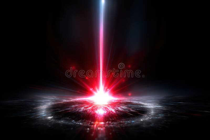 Bright Red Light Beam Piercing through Darkness in a Spectacular Visual ...