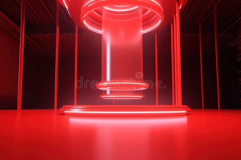 Bright Red Light Empty Postament Modern Style Fashion Display ... Bright Red Light Empty Postament Modern Style Fashion Display ...