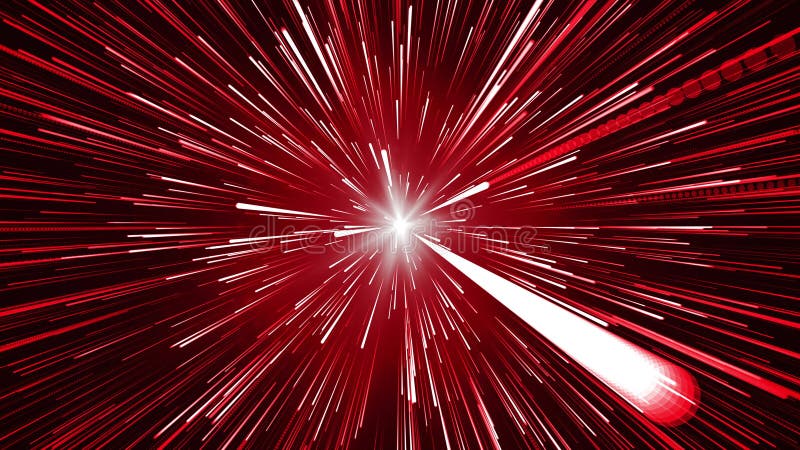 From the Bright Red Light, Fiery Comets Fly. Animation of Abstract ...
