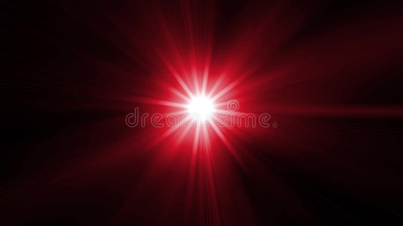 Bright Red Light with Flickering Rays Appearing and Dissappearing while ...