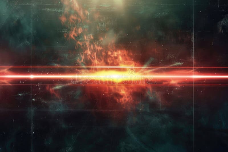 A Bright Red Light Shining in a Dark Space Setting. Suitable for ...