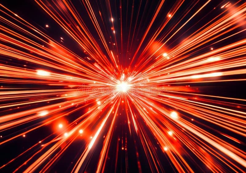 A Bright Red Light Streaks in the Dark Stock Image - Image of orange ...