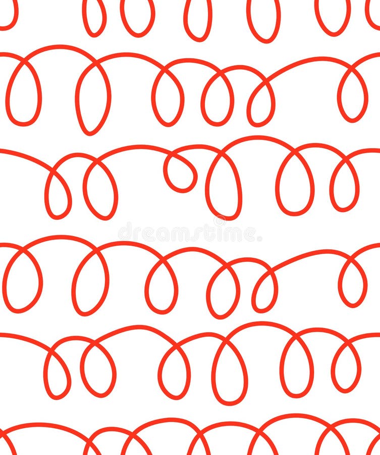 Bright Red Lines, White Background, Simple Pattern, Horizontal Loops ...