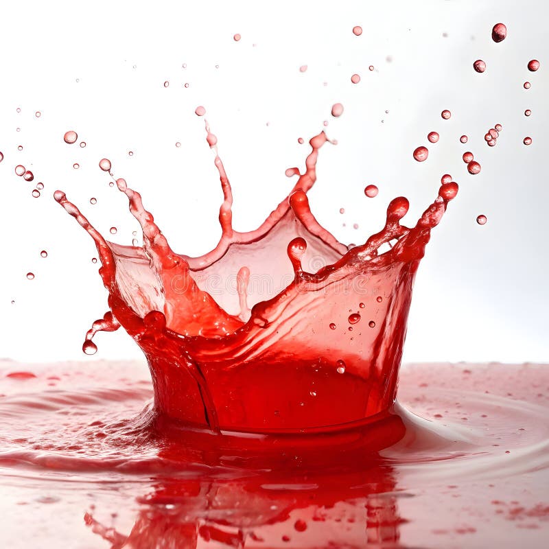 Bright Red Liquid Splashes Isolated Stock Illustration - Illustration ...