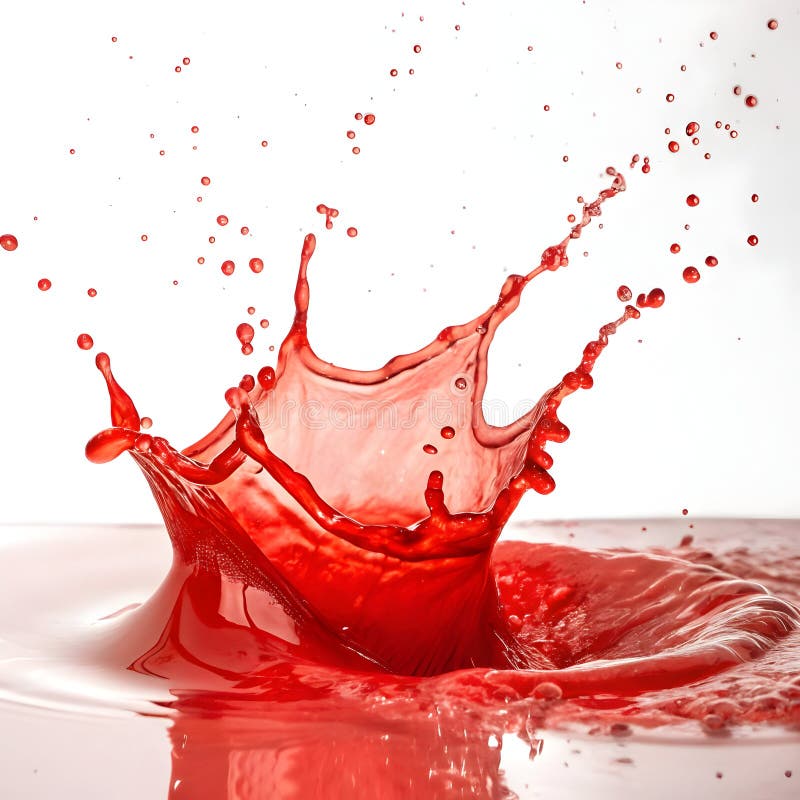 Bright Red Liquid Splashes Isolated Stock Illustration - Illustration ...