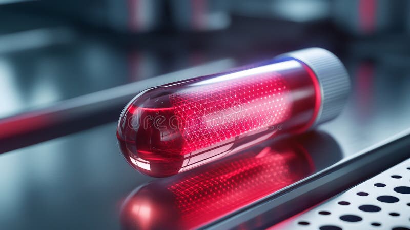 A Bright Red Liquid in a Vial is Under Study in a Cutting-edge ...