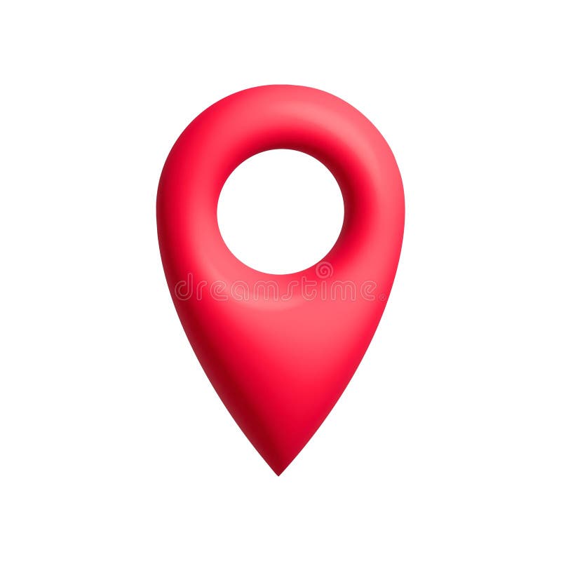 Red Location Icon with Circular Rings for Navigation and Map ...