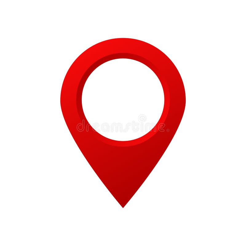 Bright Red Location Pin with Simple Design in a Minimal Style for ...