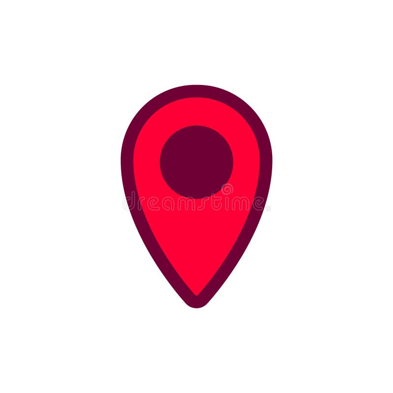 Bright Red Map Pin Icon for Location and Navigation on Digital ...
