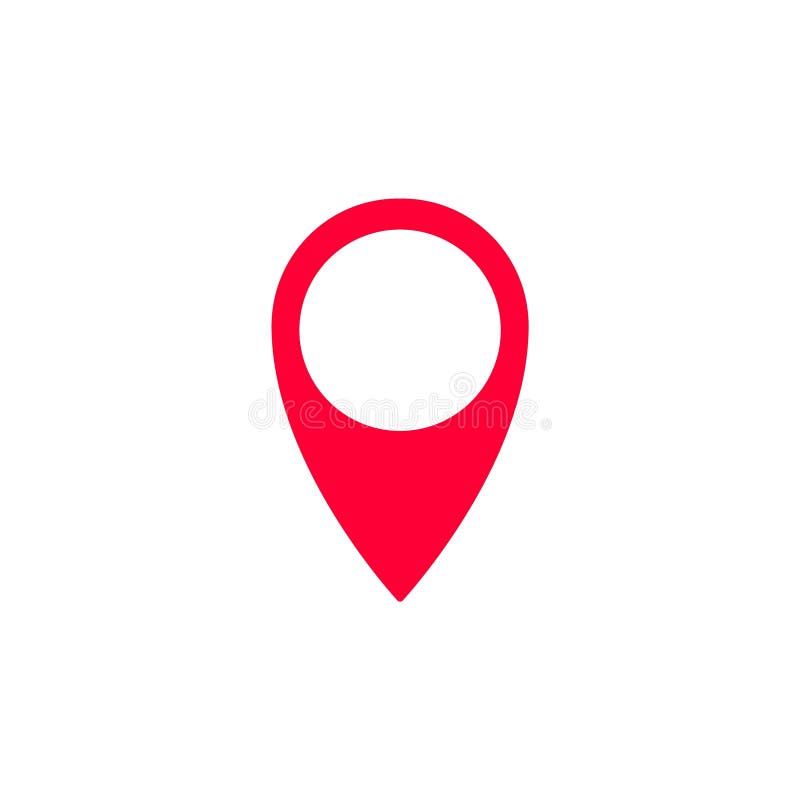 Bright Red Map Pin Location Icon for Navigation and Geographic ...