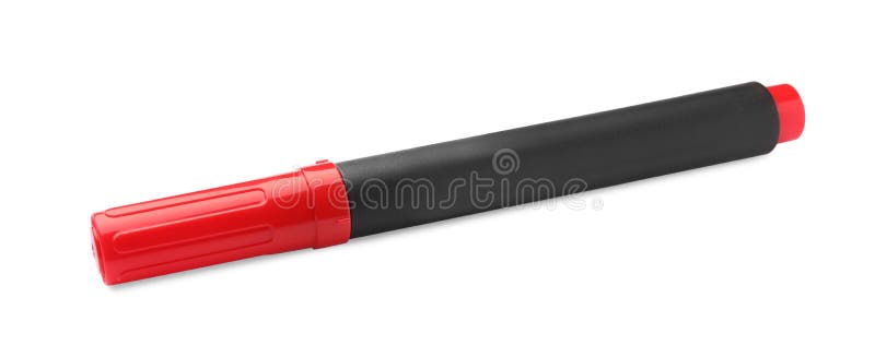Bright Red Marker Isolated on White. School Stationery Stock Photo ...