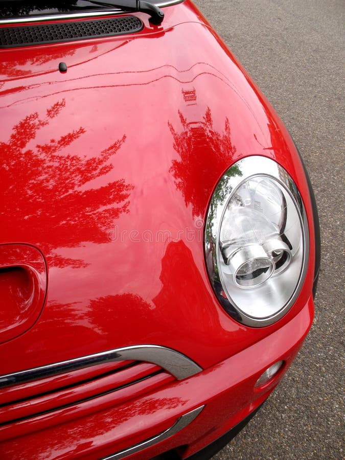 Bright Red Mini stock image. Image of automotive, cooper - 2409391