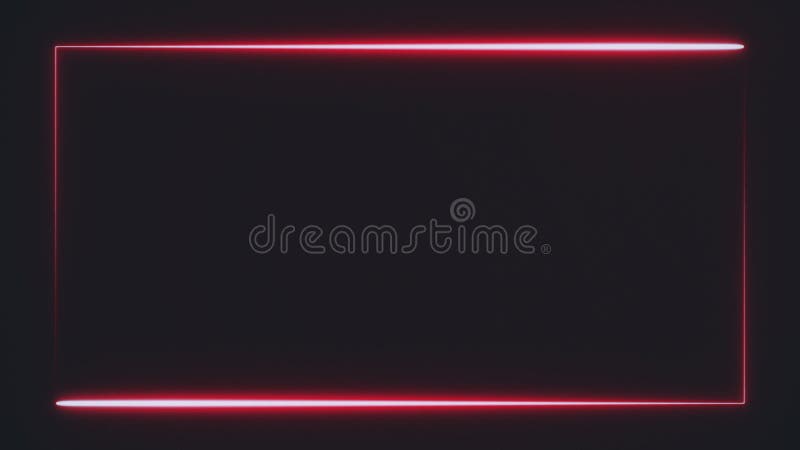 Bright Red Neon Rectangle Frame At The Screen Edge Formed By A Couple ...
