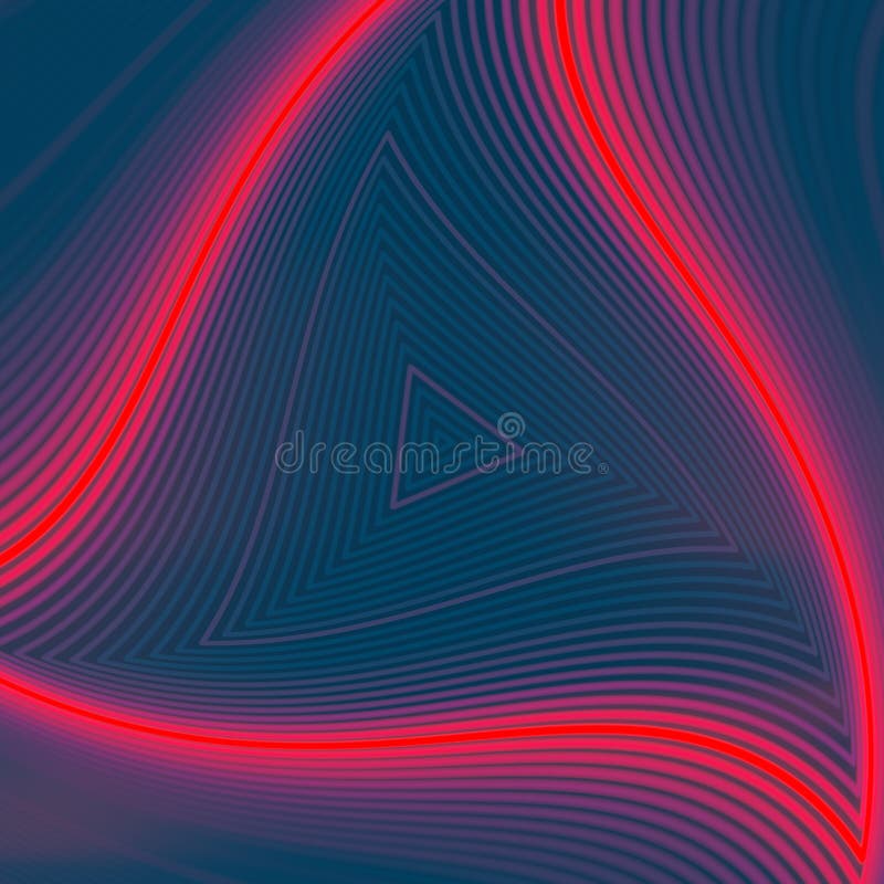 Bright Red Neon Stripes of Light in the Form of Triangles on a Dark ...