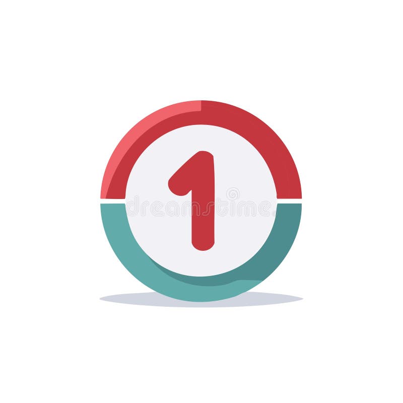 Bright Red Number One Symbol within a Modern Segmented Circular Graphic ...