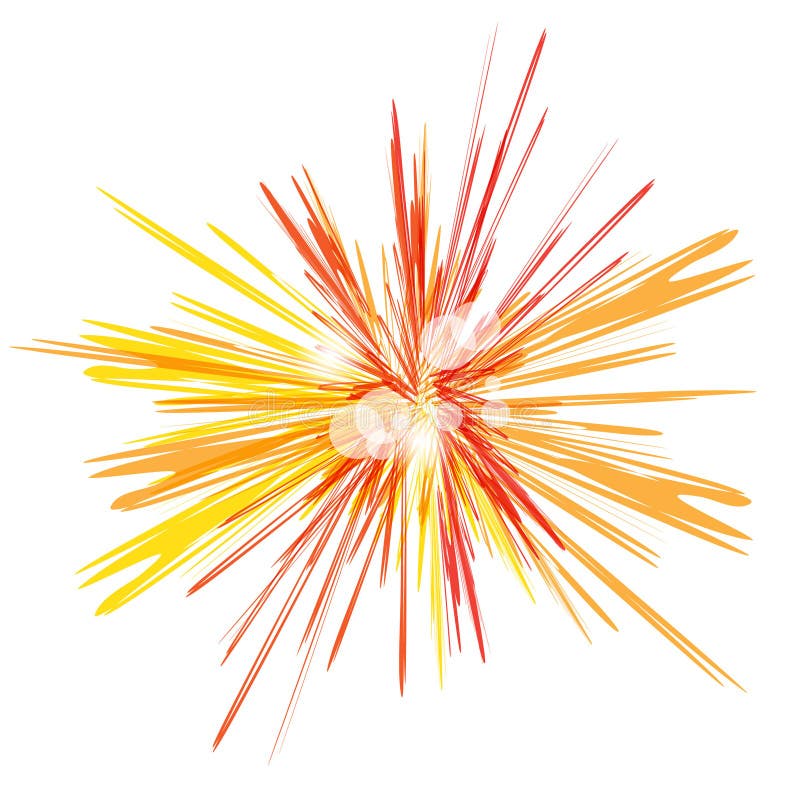 Bright Red And Orange Shining . Abstract Sun Explosion At White ...