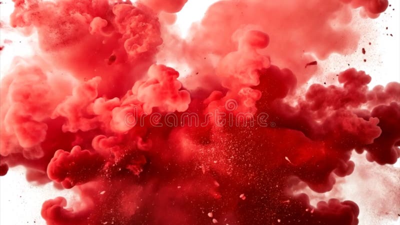 Bright Red Paint Explosion Splash Abstract Background. Dust Explode on ...