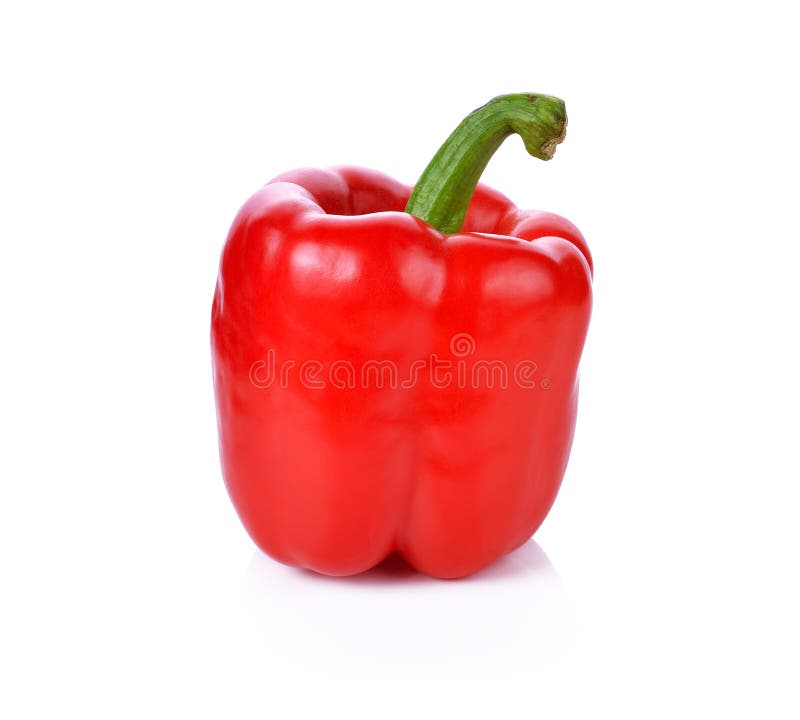 Bright Red Pepper Isolated on White Stock Photo - Image of bell ...