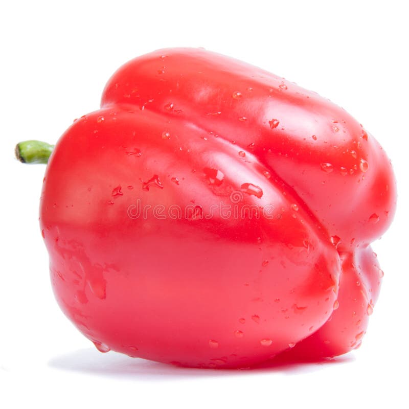 Bright Red Pepper Isolated on White. Stock Image - Image of cuisine ...