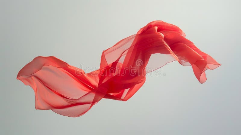 A Bright Red Piece of Fabric Suspended from the Ceiling Appearing To ...