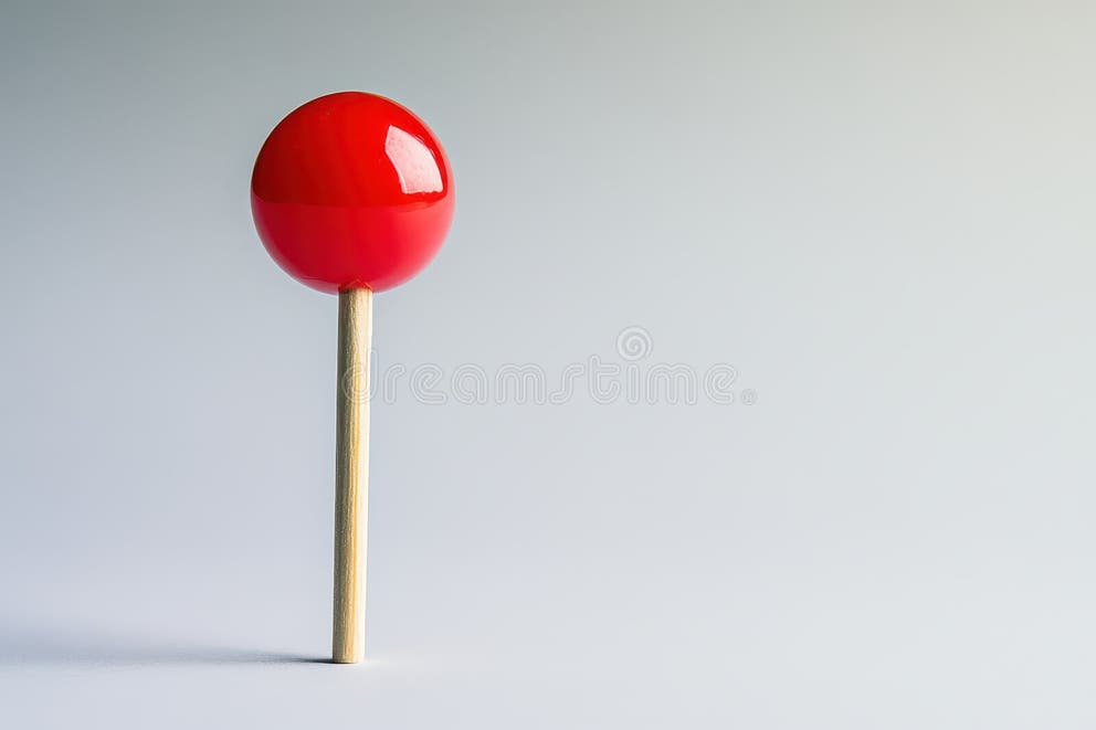 Bright Red Pin Standing on a Plain Background Stock Image - Image of ...