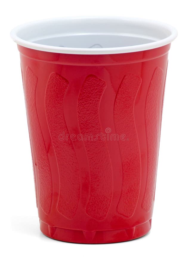 Red Plastic Cup with Clipping Path Stock Photo - Image of container ...